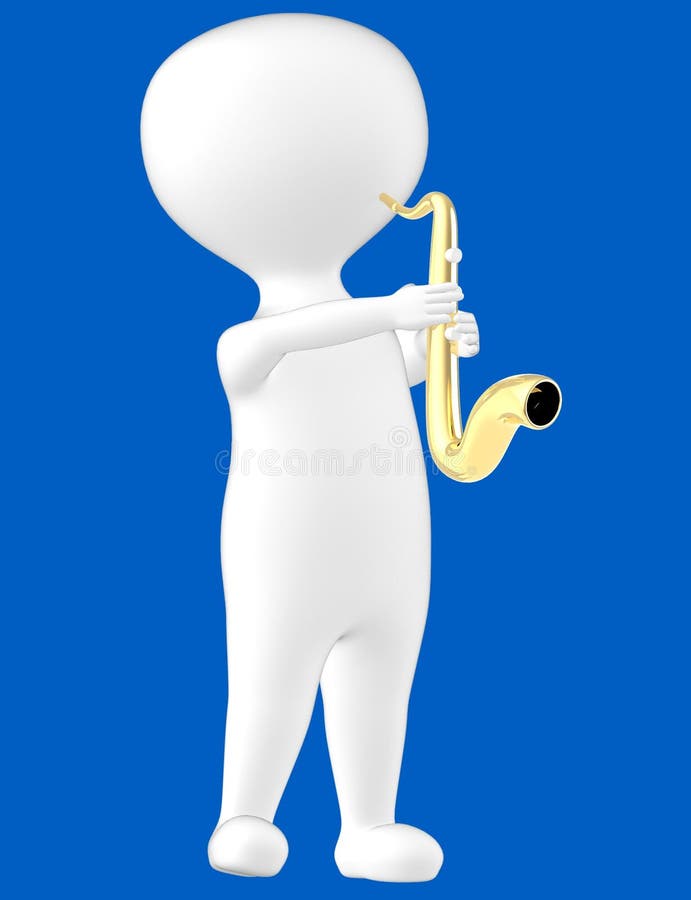Saxophone on a Blue Watercolor Background Stock Vector - Illustration ...