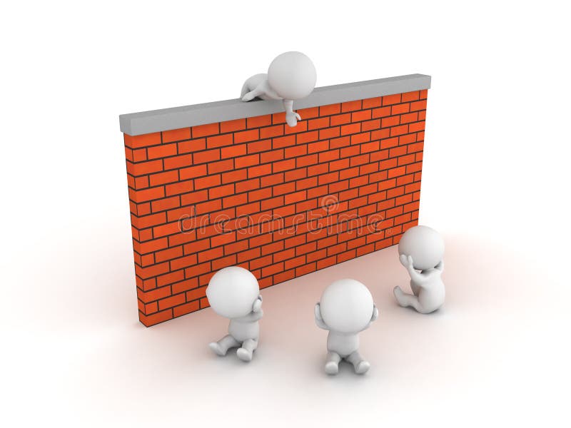 3D Character Offering Help To Depressed and Sad Other Characters Stock ...