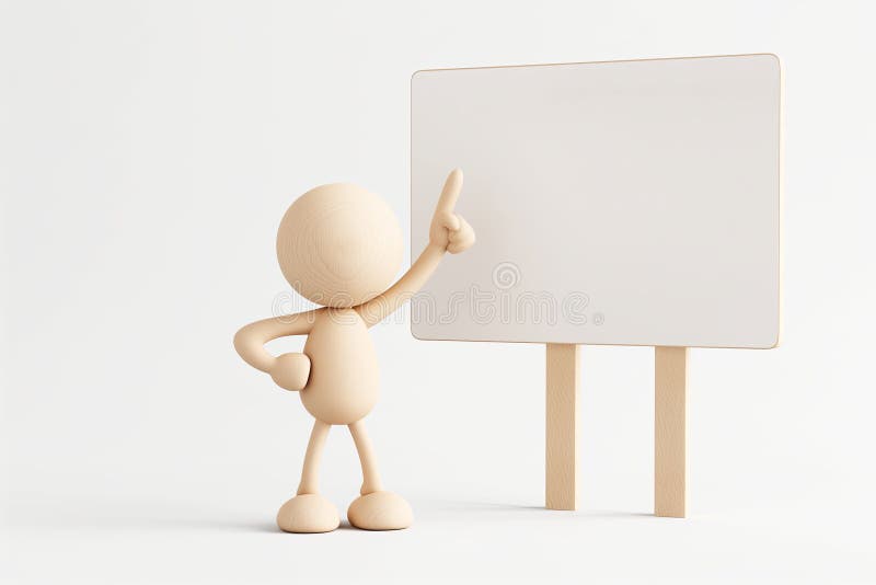 3D Character Pointing at Empty Whiteboard for Presentations, Education ...