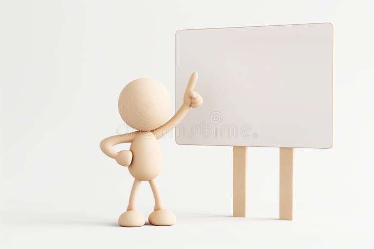 3D Character Pointing at Empty Whiteboard for Presentations, Education ...