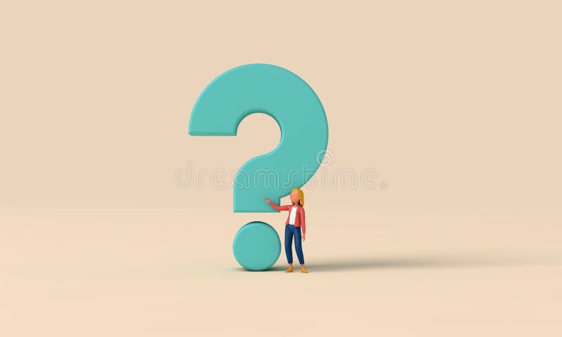 3D Character with a Question Mark Symbol. 3d Rendering Stock ...