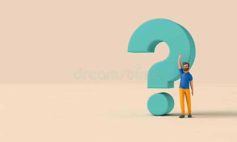 3D Character with a Question Mark Symbol. 3d Rendering Stock ...