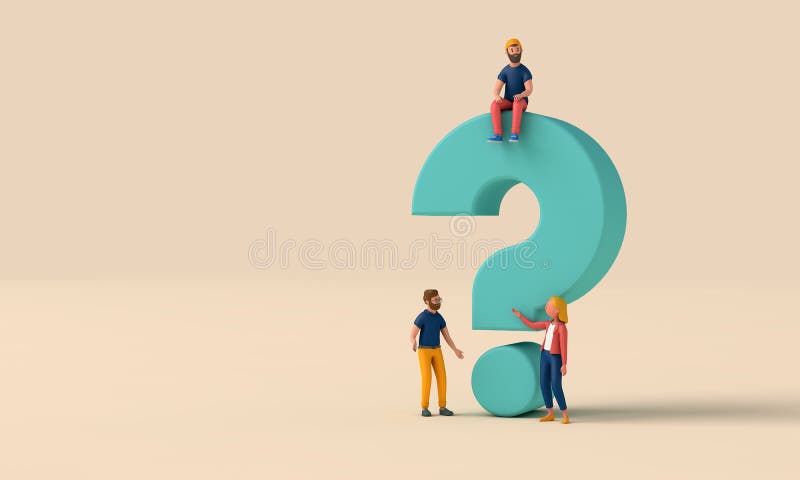 3D Character with a Question Mark Symbol. 3d Rendering Stock ...