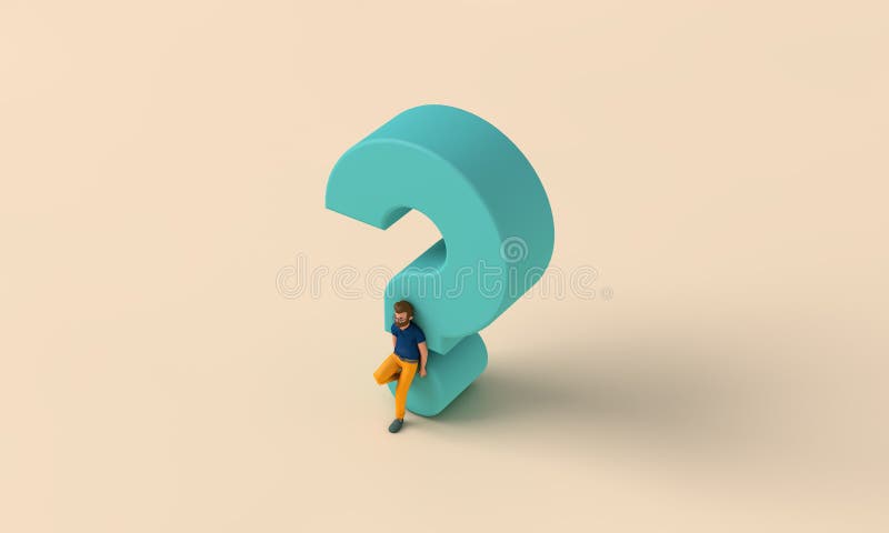 3D Character with a Question Mark Symbol. 3d Rendering Stock ...