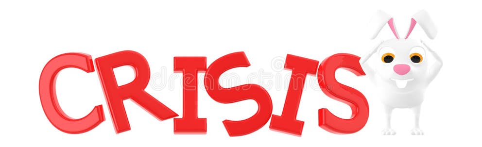 3d Character , Rabbit Crisis Stock Illustration - Illustration of three ...