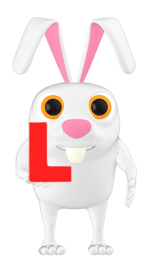 3d Character , Rabbit and Lb Alphabet Stock Illustration - Illustration ...