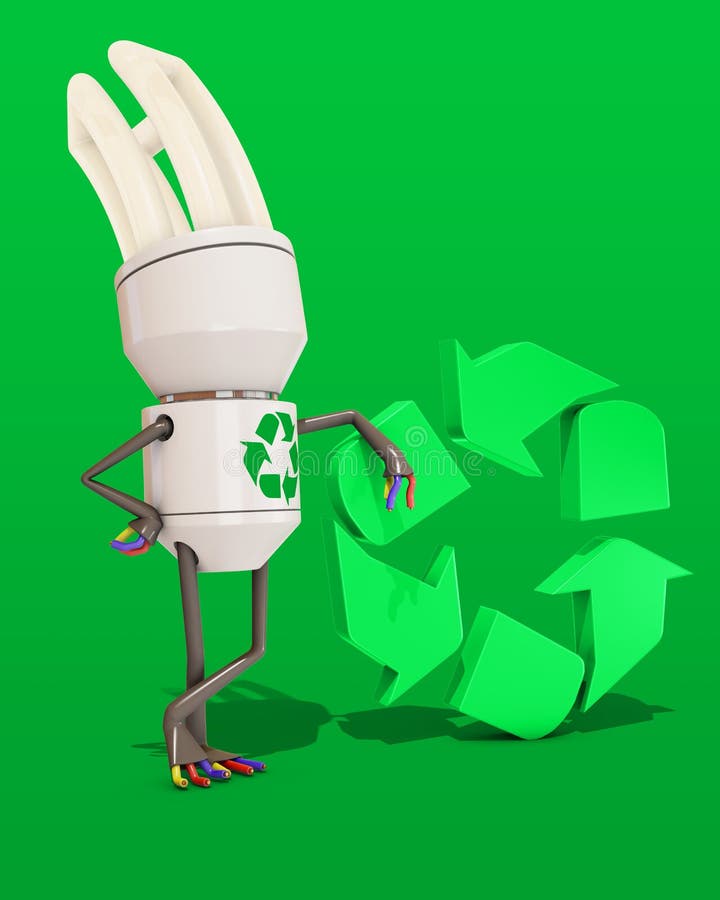 3d Character with Recycling Sign Stock Image - Image of sign, peace ...