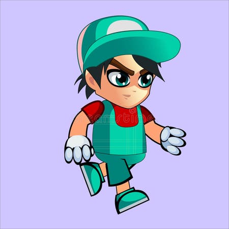 2d Character Run Animation Pose 2 Vector Illustration Stock Vector ...