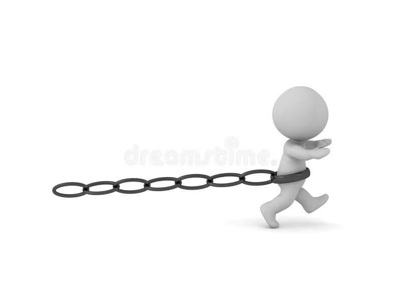 3d person and chain stock illustration. Illustration of power - 7519319