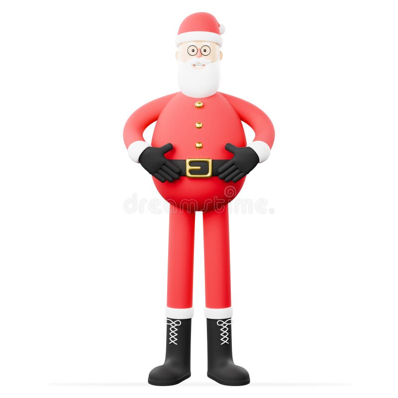 3D Character of Santa Claus is Standing Tall and Confident. Stock ...