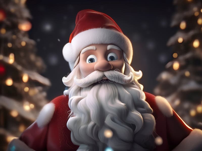 3D Character of a Scared Santa Claus. Generative AI Stock Illustration ...