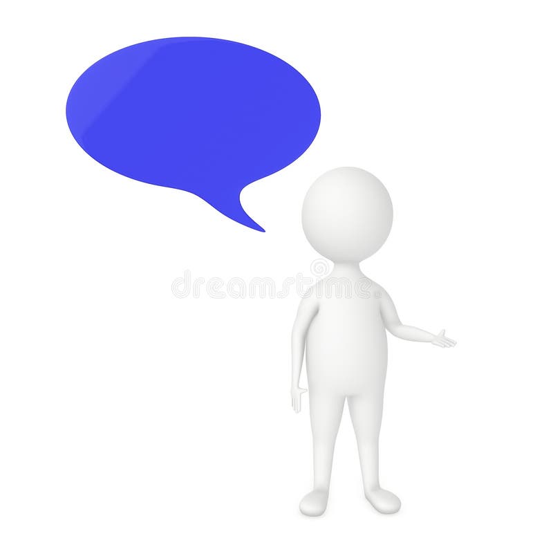 3d Character, Speech Bubble Stock Illustration - Illustration of empty ...