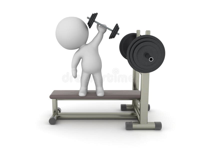 Bench Press 3d Character Stock Illustrations – 40 Bench Press 3d ...