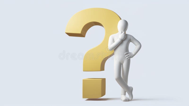 3D figure thinking stock illustration. Illustration of green - 13993357