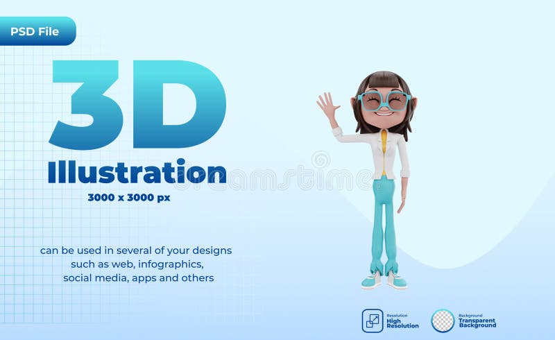 3d character waving stock photo. Illustration of cartoon - 233516208