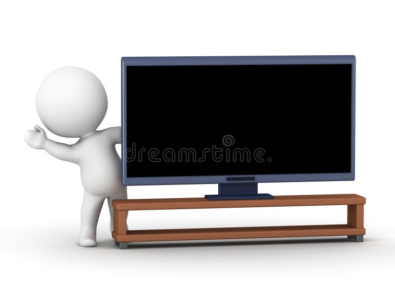 3d Man Behind Screen Illustration Stock Illustration - Illustration of ...