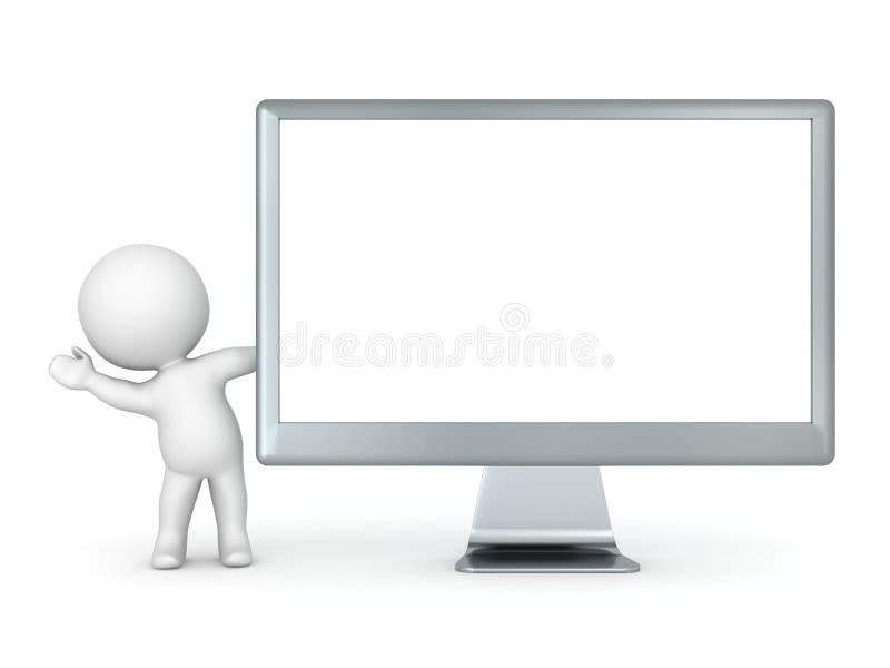 3D Illustration of a Computer Monitor with Many Yellow Sticky No Stock ...