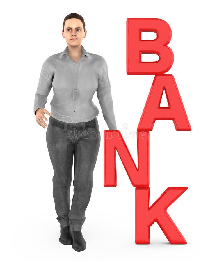 Woman Bank Worker,help Desk in the Bank,cartoon Female Character Stock ...