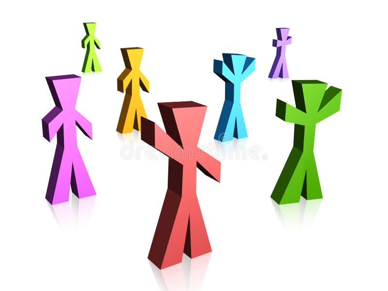 3D Characters Group stock illustration. Illustration of concert - 51628718