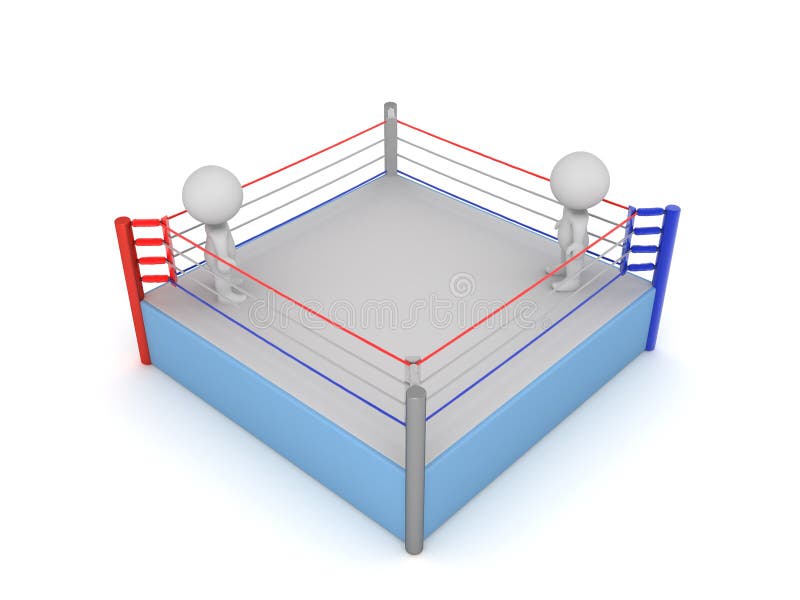 3D Characters in a Ring Ready To Fight Stock Illustration ...