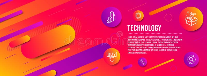 3d Chart Buying And Security Icons Set Spanner Technical Algorithm