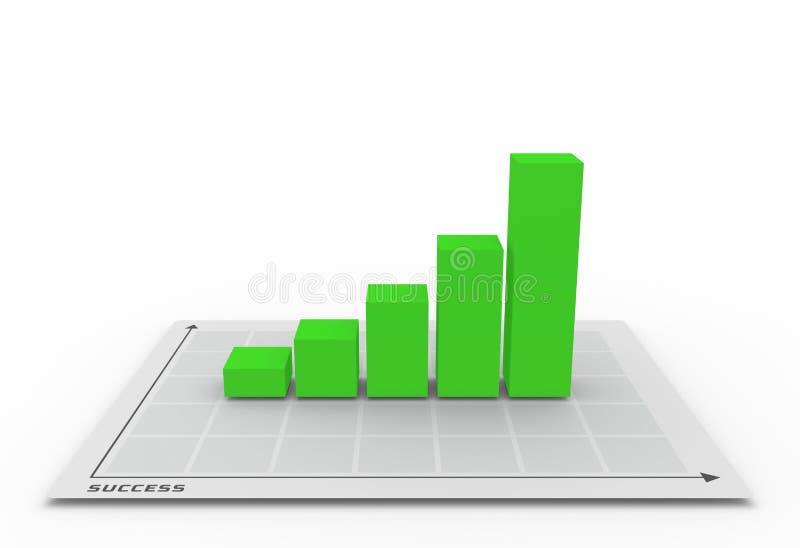 3D chart going up stock illustration. Illustration of contract - 104797543