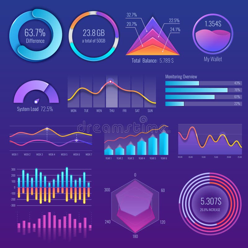 3D Chart and Graphic. Diagram with Options and Workflow Charts Stock ...