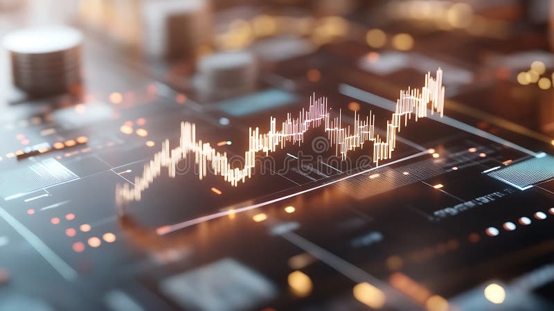 3d Chart and Trend Graph Arrow Data Analyze Financial and Stock Market ...
