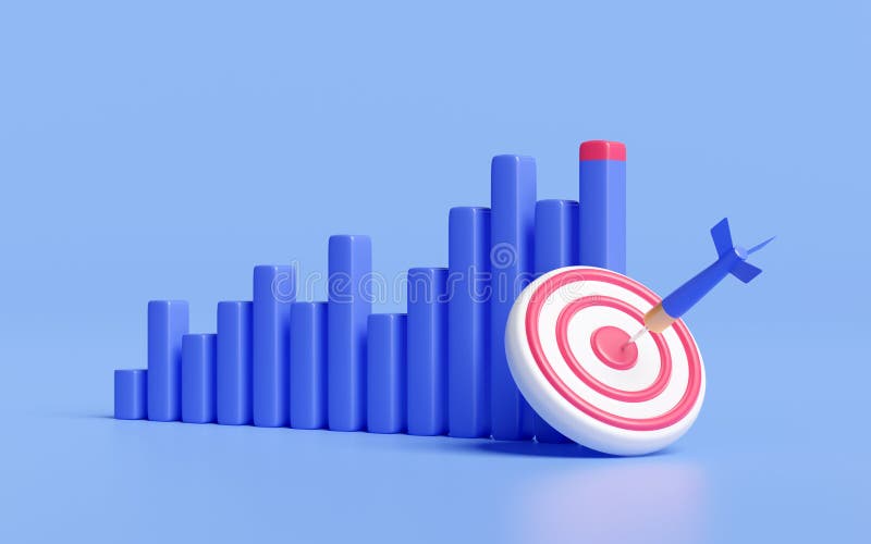 3d Charts Graph with Darts, Target, Analysis Business Financial Data ...