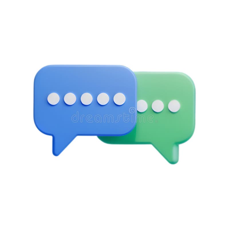 3D Chat Bubble Icon Communication Symbol, Cutout Stock Illustration ...