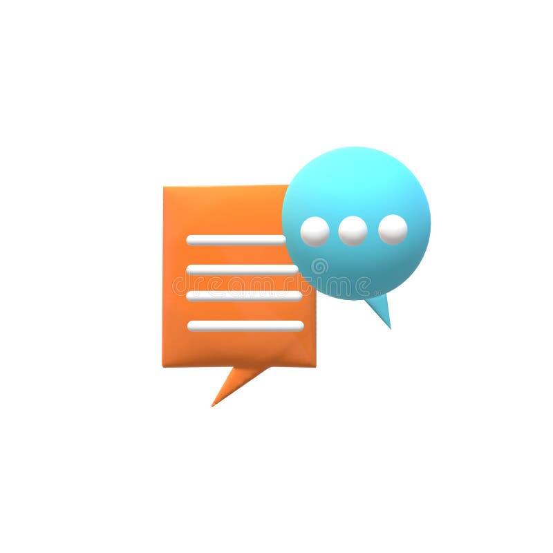 3d Chat Bubble Icon on White Background. Online Support Concept. Chat ...