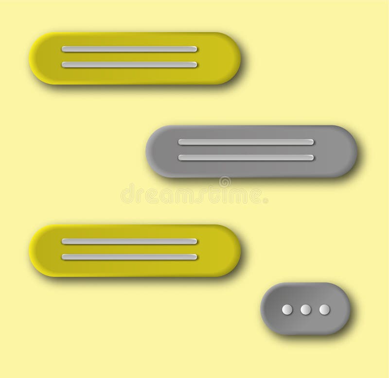 3d Chat Bubble in Yellow and Gray Colors Stock Vector - Illustration of ...