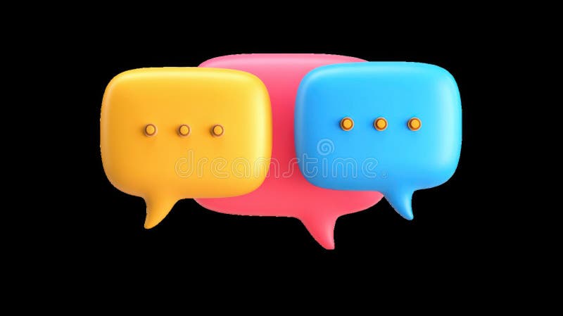 3d Chat Interface with Animated Speech Bubbles on Transparent ...