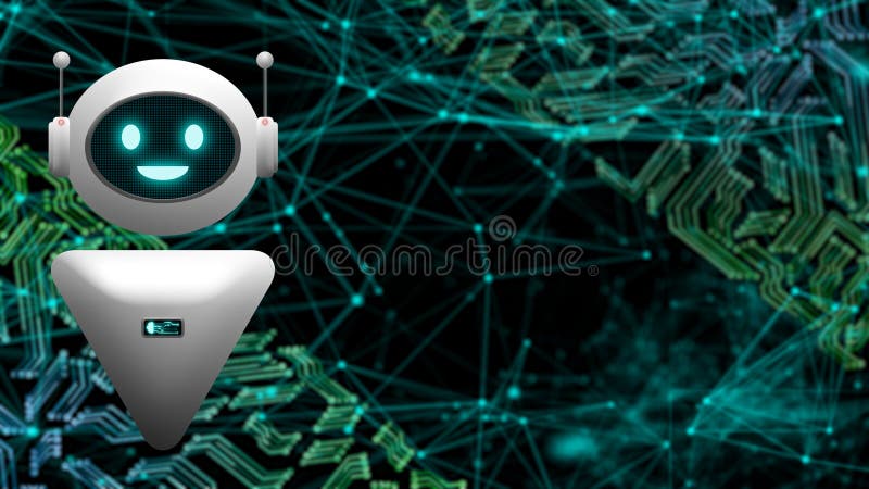 3D Chatbot Illustration with Copy Space Stock Illustration ...