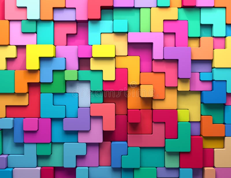 Immagine 3D Delle Forme Geometriche Colorate Illustrazione Vettoriale ...