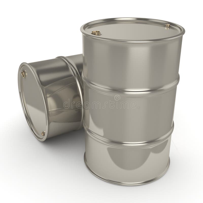 3D Che Rende Molti Barilotti Del Cromo Illustrazione di Stock ...