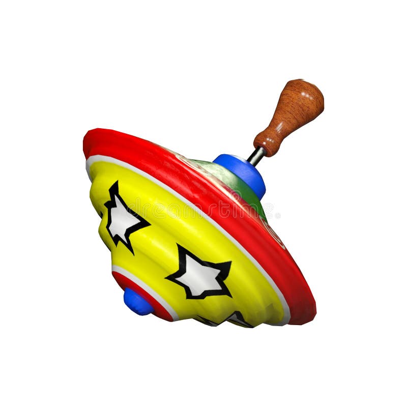 3D Che Rende Trottola Su Bianco Illustrazione di Stock - Illustrazione ...