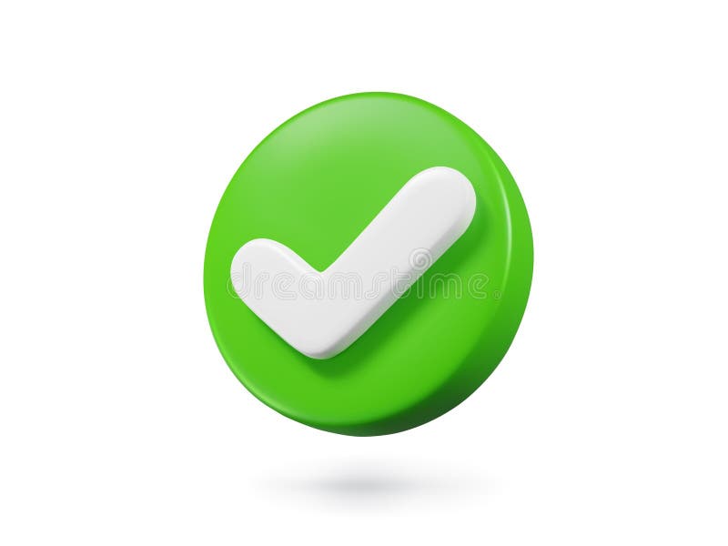 3D Check Icon, Checklist Tick, Done Mark, Vector Stock Vector ...