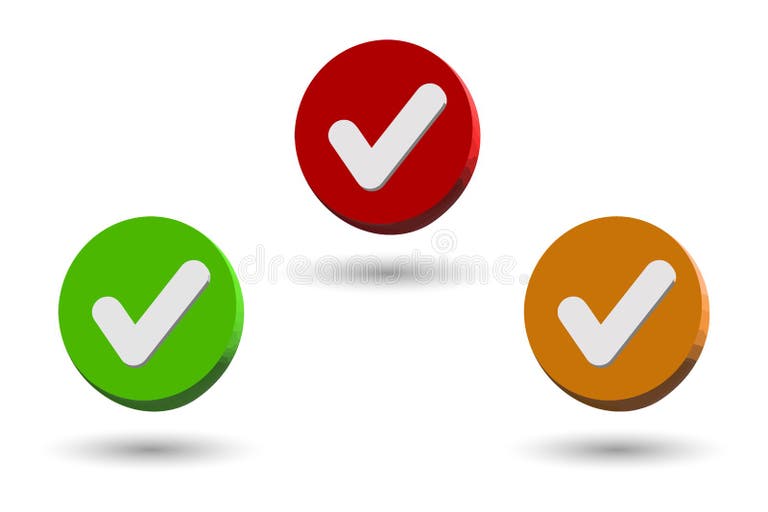 3D Check Icon. Checkmark, Confirmation or Approval Plastic Style Yes or ...