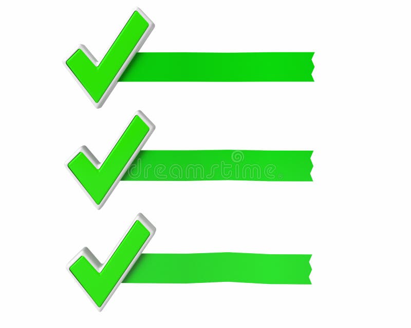 3D Check Icon greenribbon stock illustration. Illustration of element ...