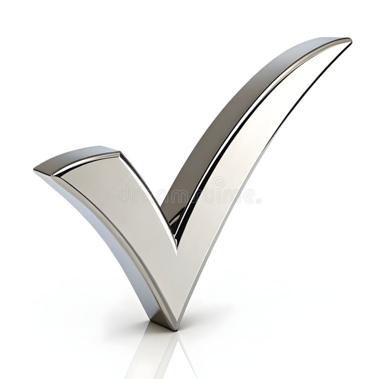 3D Check Mark Approved Icon Stock Illustration - Illustration of check ...