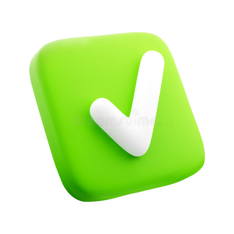 3D Check Mark Box Icon Isolated on White Background. Design Element for ...