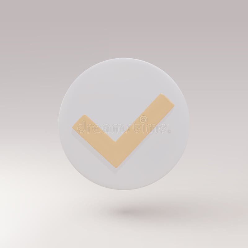 3d Check Mark Button - OK, App Icon. Vector Illustration Stock Vector ...
