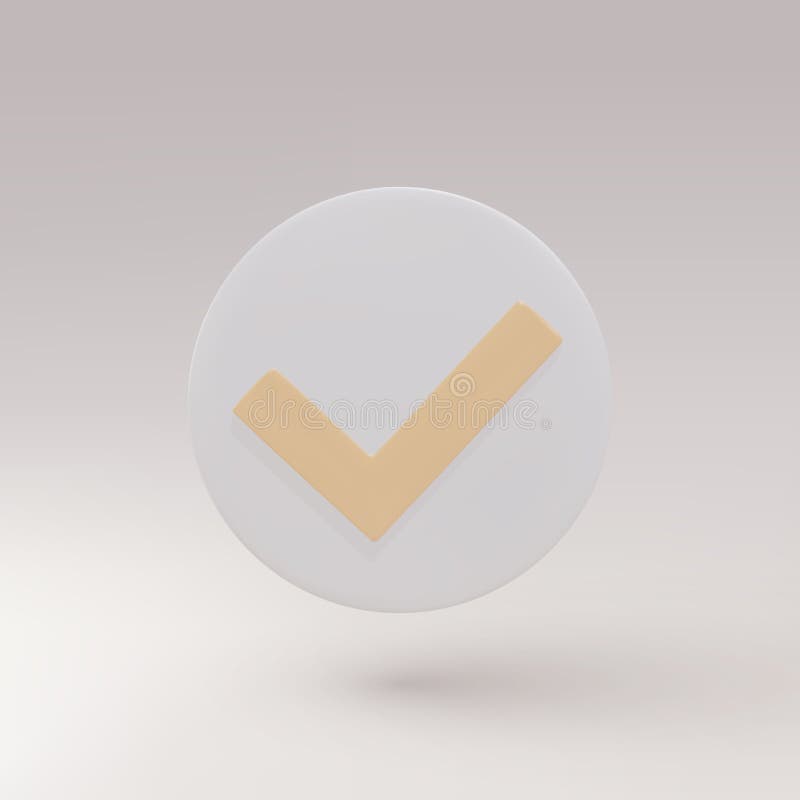 3d Check Mark Button - OK, App Icon. Vector Illustration Stock ...
