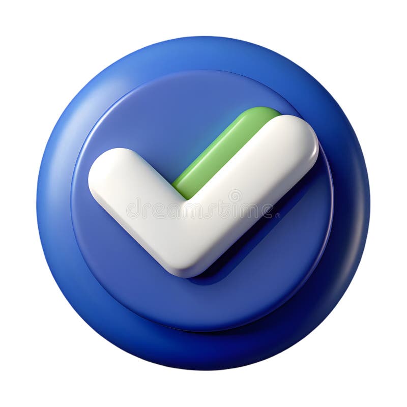 3D Check Mark Button stock illustration. Illustration of success ...