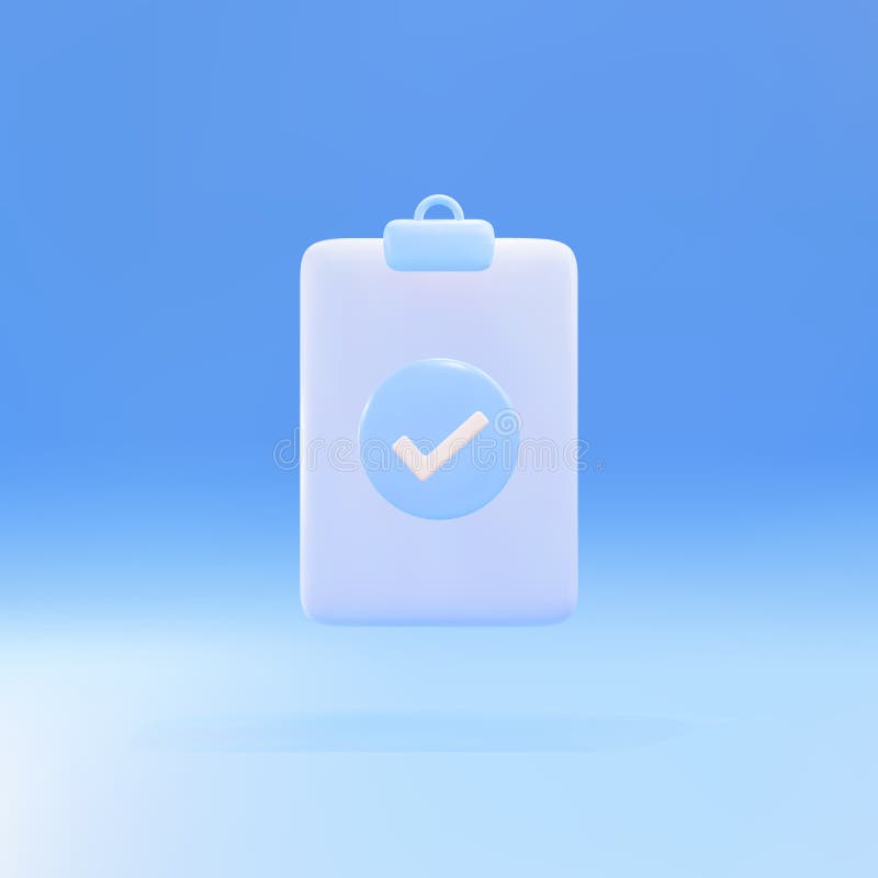 3d Check Mark Icon. Approvement Concept. Document, File, Clipboard ...