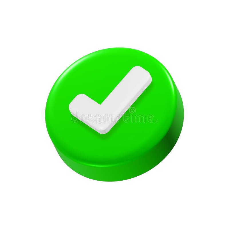 3d Check Mark Icon Isolated on White Background. Check List Button ...