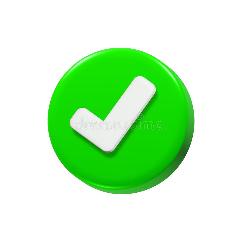 3d Check Mark Icon Isolated on White Background. Check List Button ...
