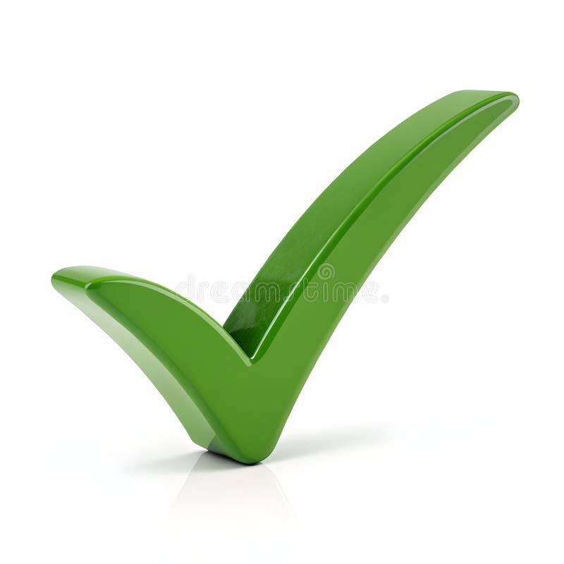 3D Check Mark Approved Icon Stock Illustration - Illustration of ...