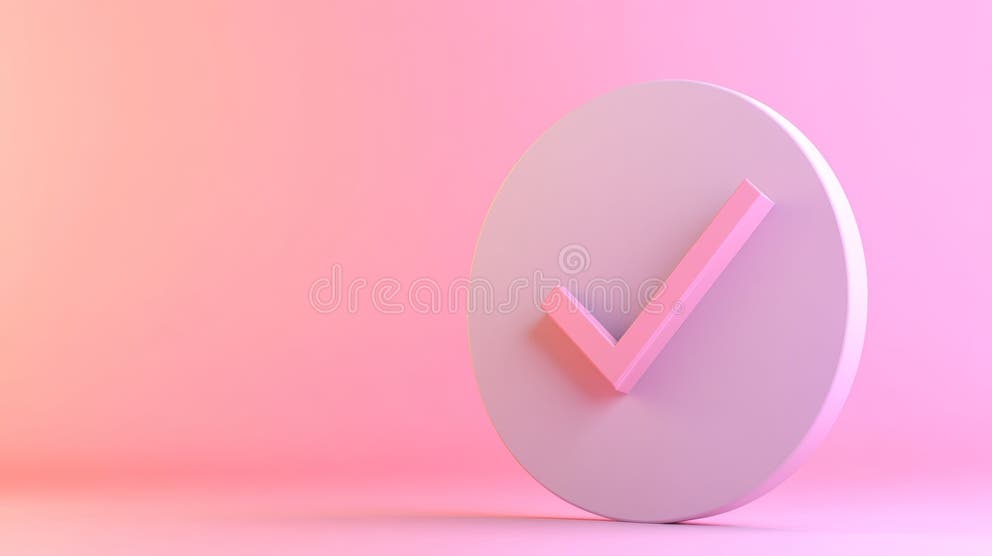 3D Check Mark Icon on Smooth Gradient Background Symbol of Approval ...